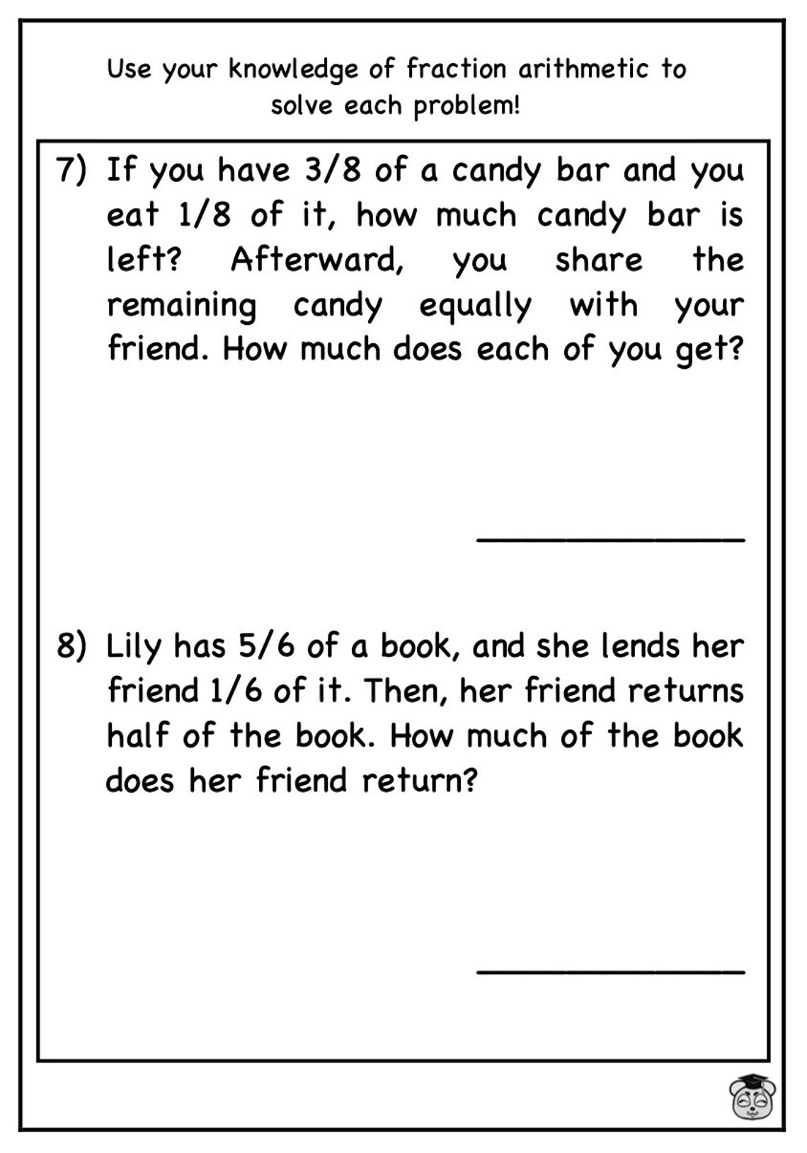 13 Page Printable Fraction Mastery: Solve Multistep Word Problems With ...