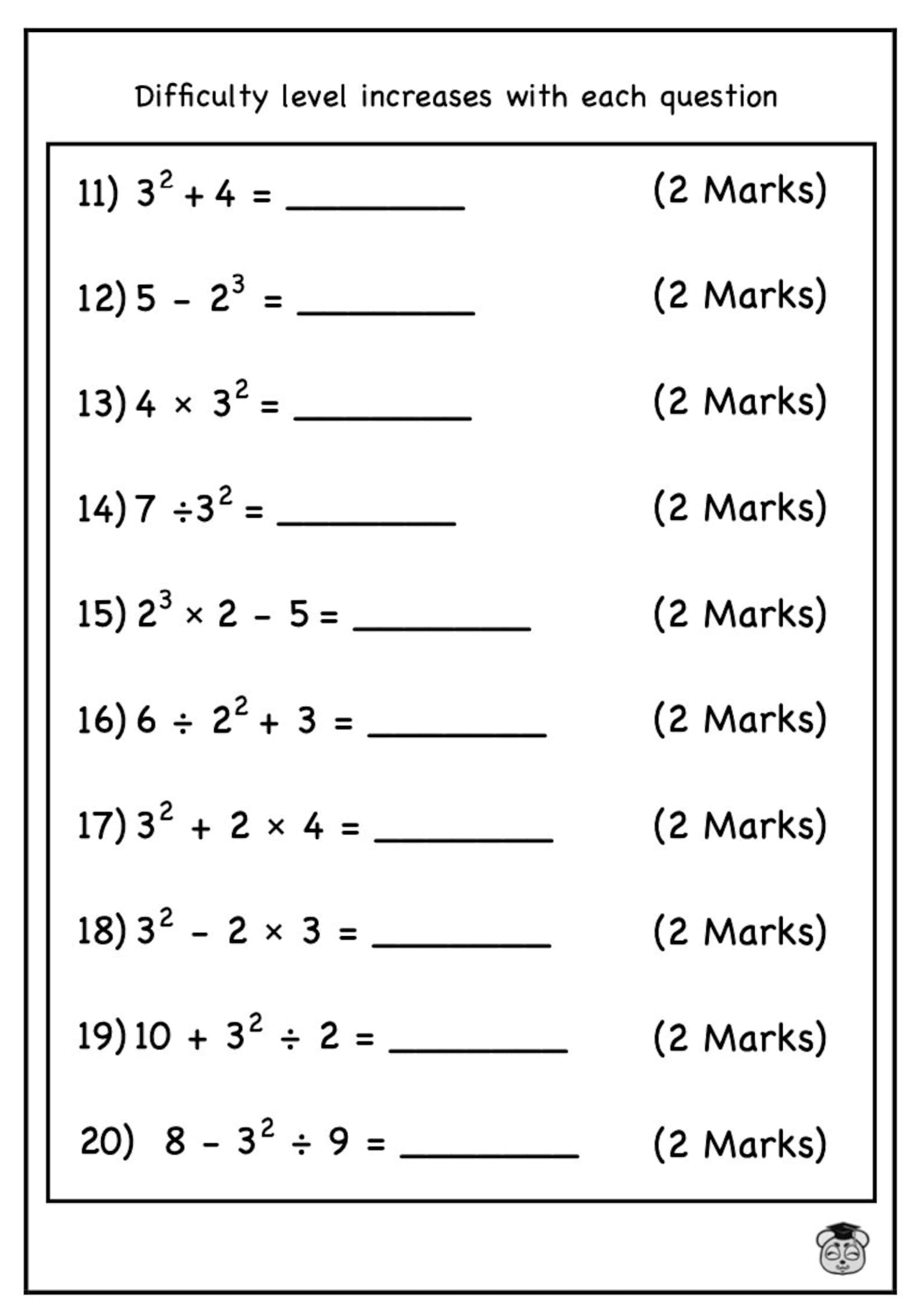 4 Page Printable BIDMAS Math Adventure: Numbered Problems, Solve With ...