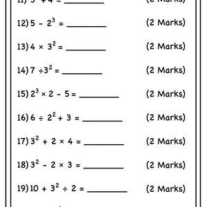 4 Page Printable BIDMAS Math Adventure: Numbered Problems, Solve With ...