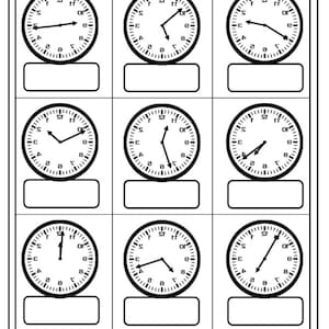 4 Page Printable Mirror Clock Time Puzzles: Kids 24-hour Clock ...