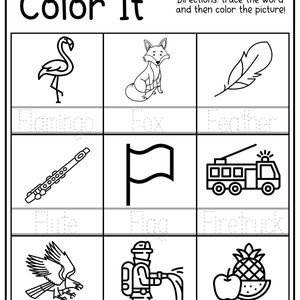 24 Printable Alphabetical Trace & Color English Worksheets! (ages 4 - 7 ...
