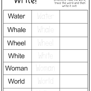10 Printable Read, Trace, Write English Worksheets! Writing and Tracing ...