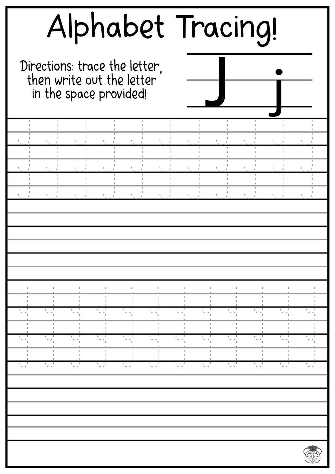 26 Printable Alphabet (A-Z) Uppercase and Lowercase Letter Tracing ...