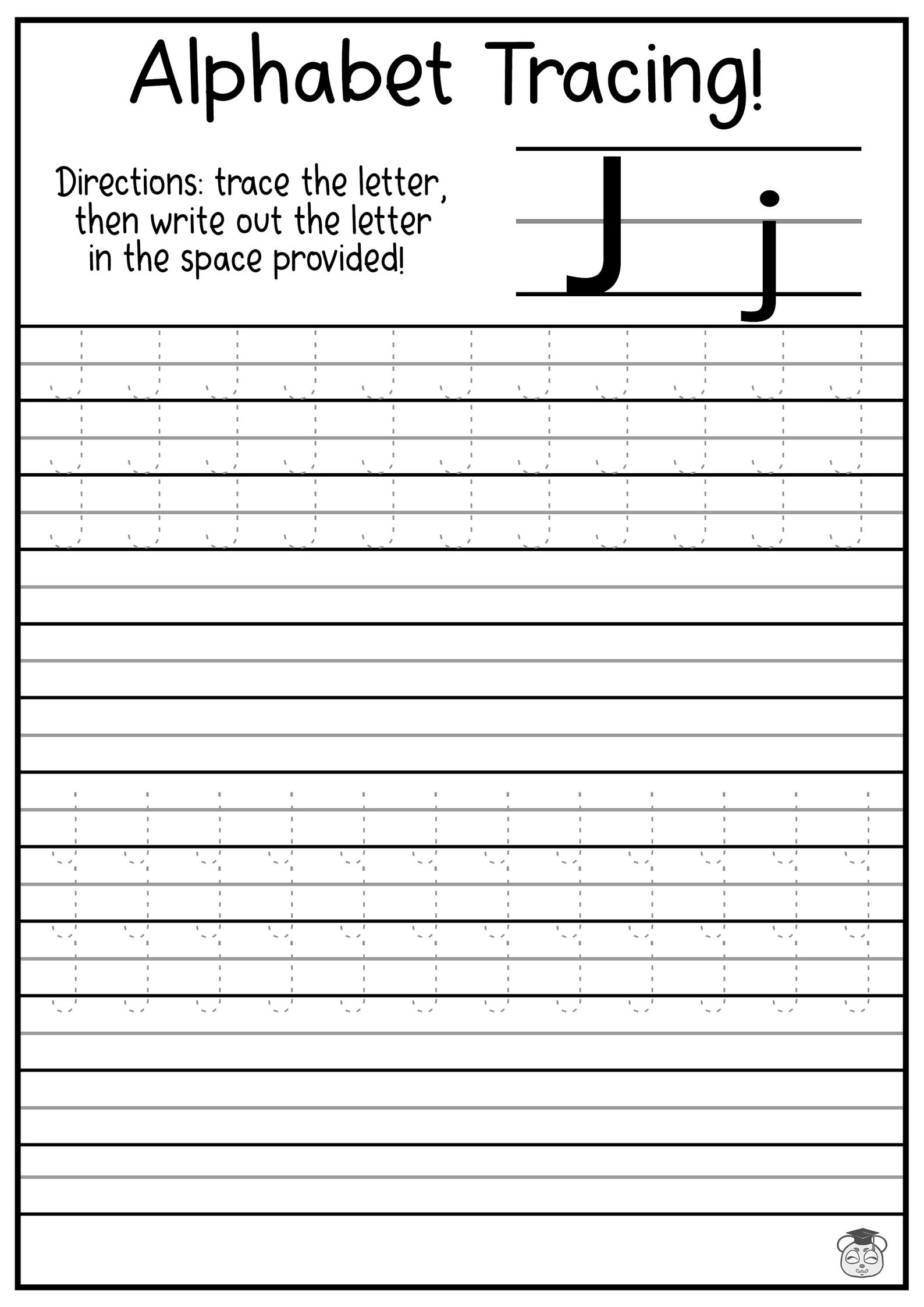 26 Printable Alphabet (A-Z) Uppercase and Lowercase Letter Tracing ...