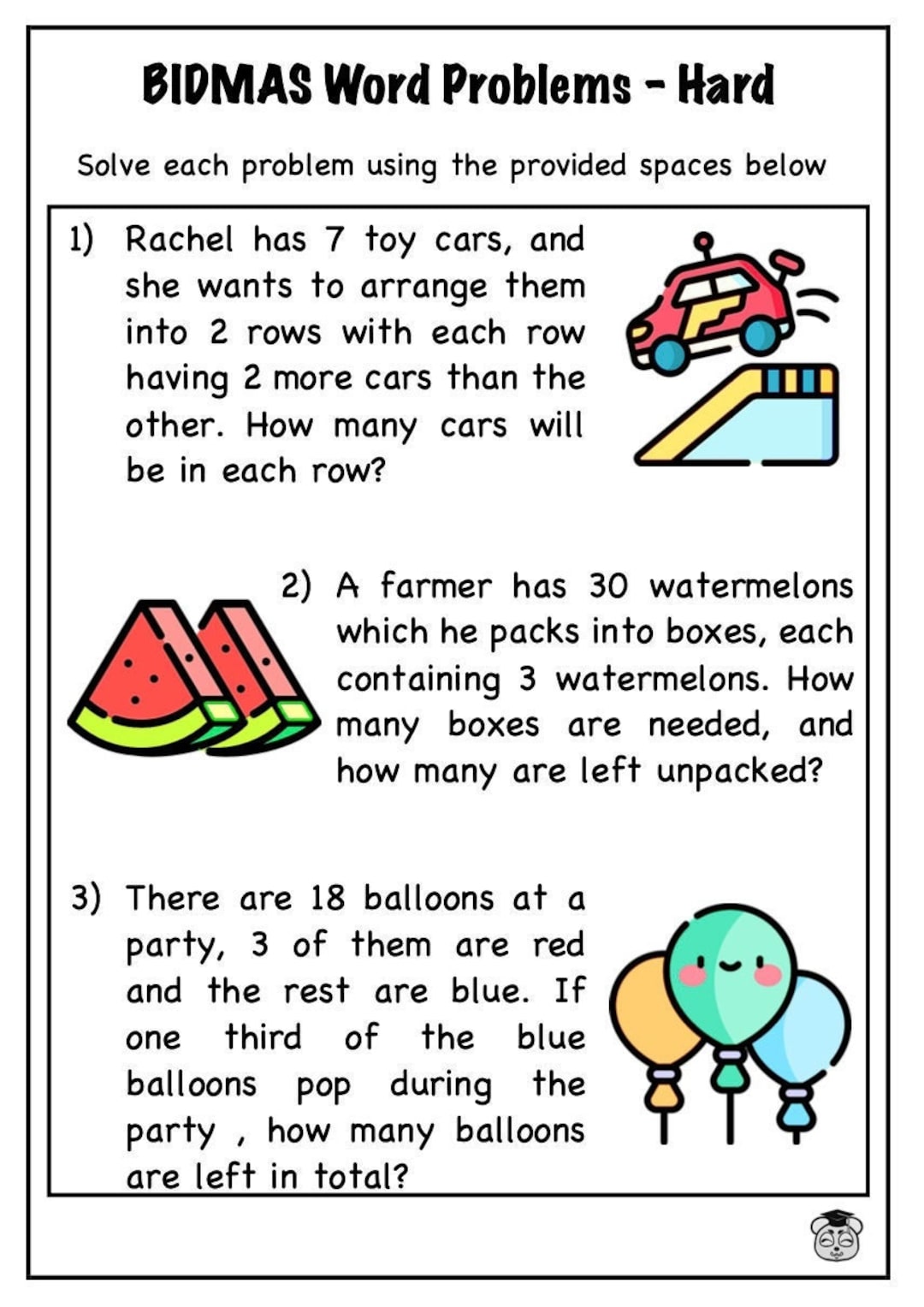 14 Page Printable Engaging Bidmas Challenge Solve Hard Word Problems