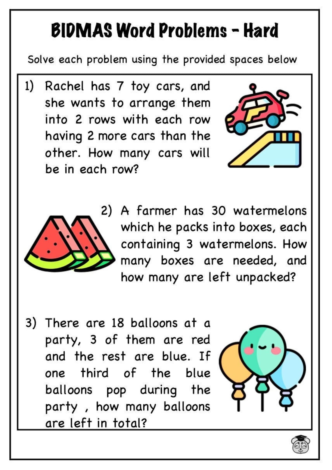 14 Page Printable Engaging BIDMAS Challenge: Solve Hard Word Problems ...