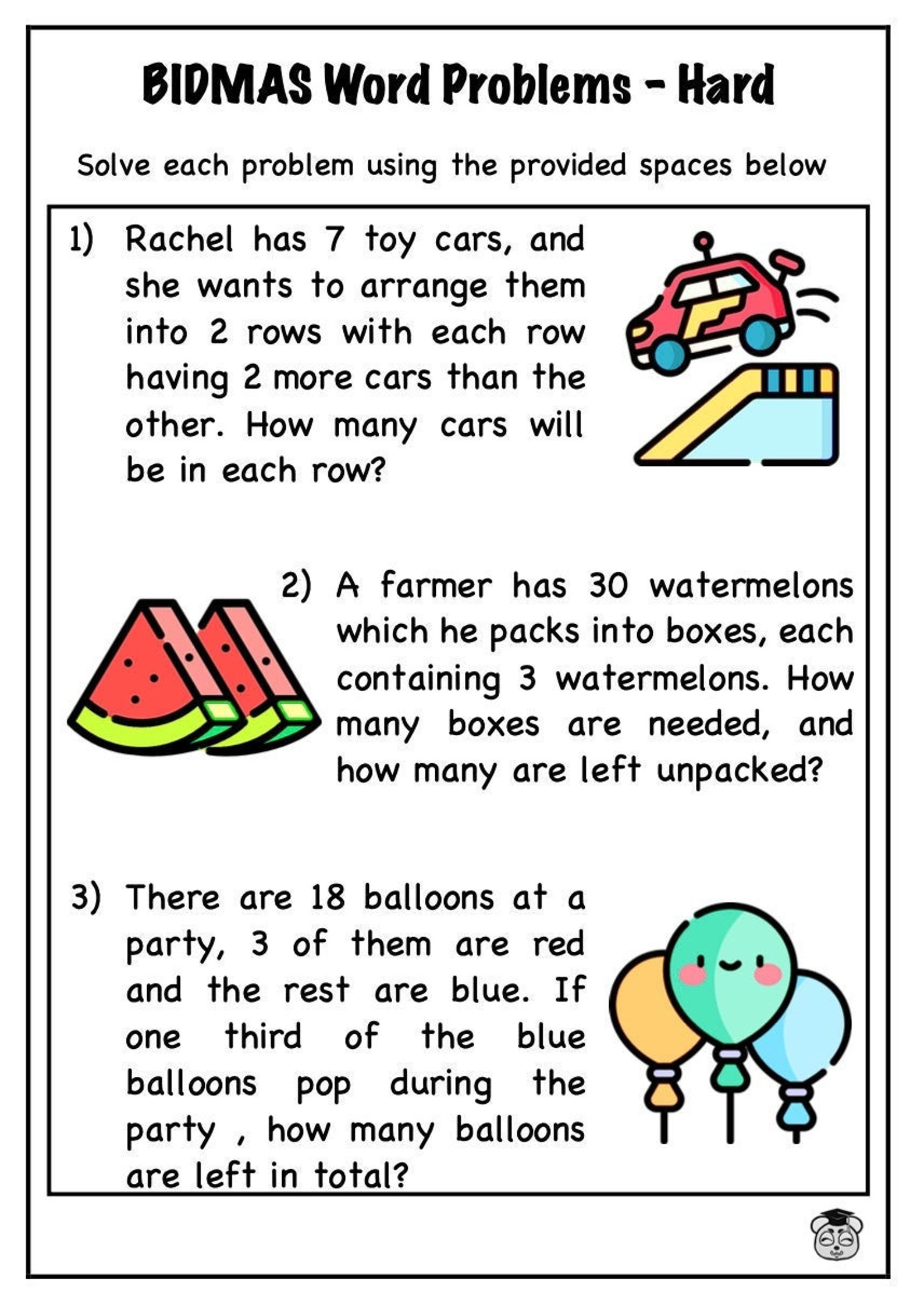 14 Page Printable Engaging BIDMAS Challenge: Solve Hard Word Problems ...