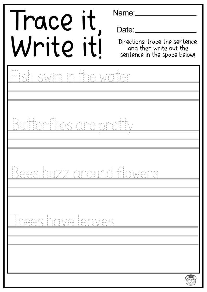 23 Printable Tracing and Writing English Worksheets! Trace and Write ...