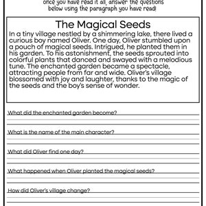 5 Printable Reading Comprehension English Worksheets! (ages 4 - 7 ...