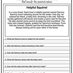 10 Printable Reading Comprehension English Worksheets! Comprehension ...