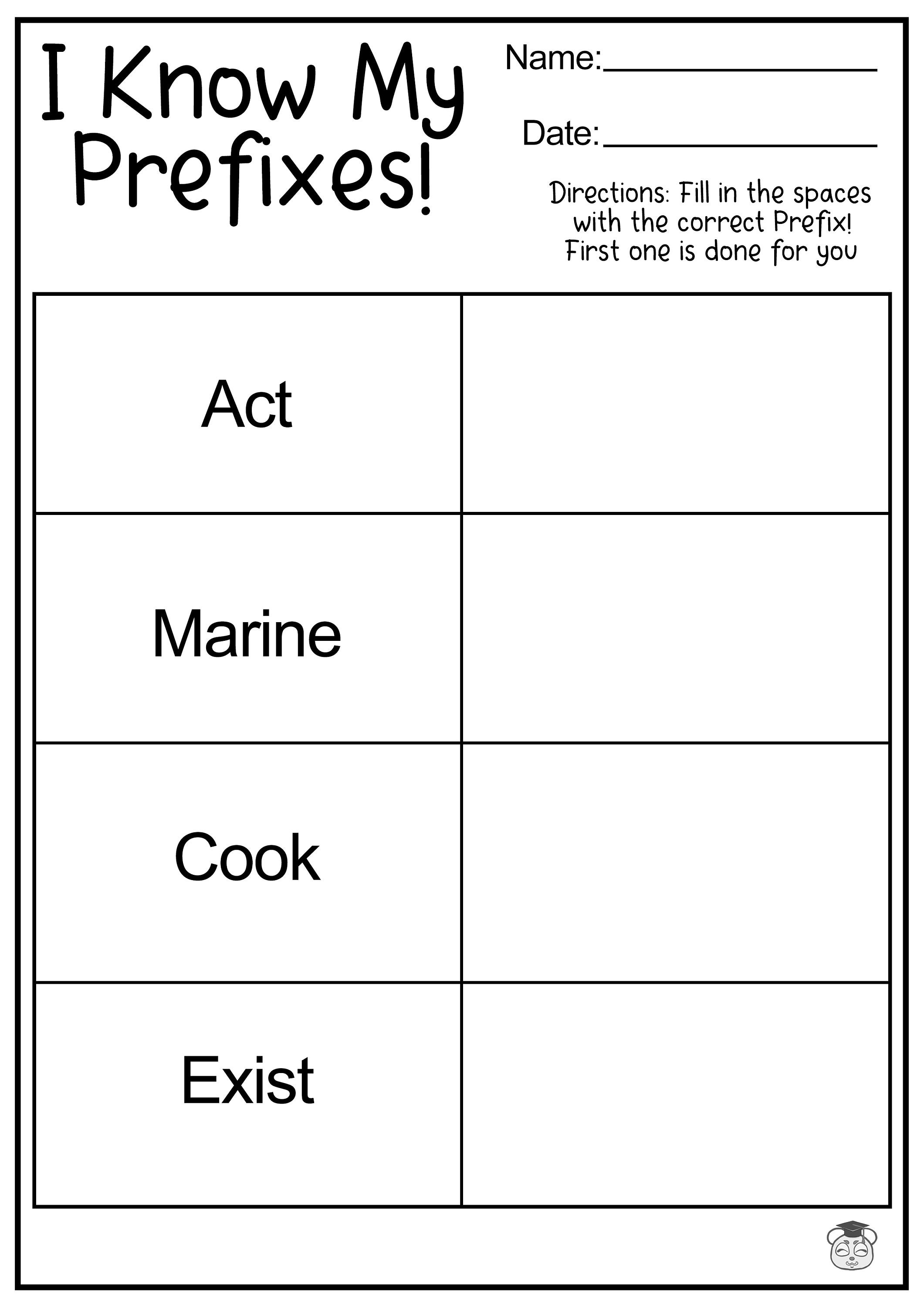 10 Printable Fill in the Prefixes English Worksheets! Boost Vocabulary ...