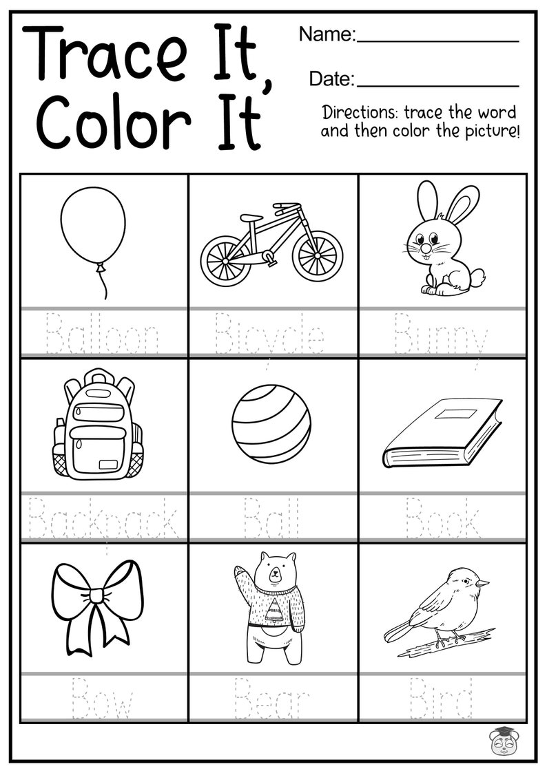 24 Printable Alphabetical Trace & Color English Worksheets! (ages 4 - 7 ...