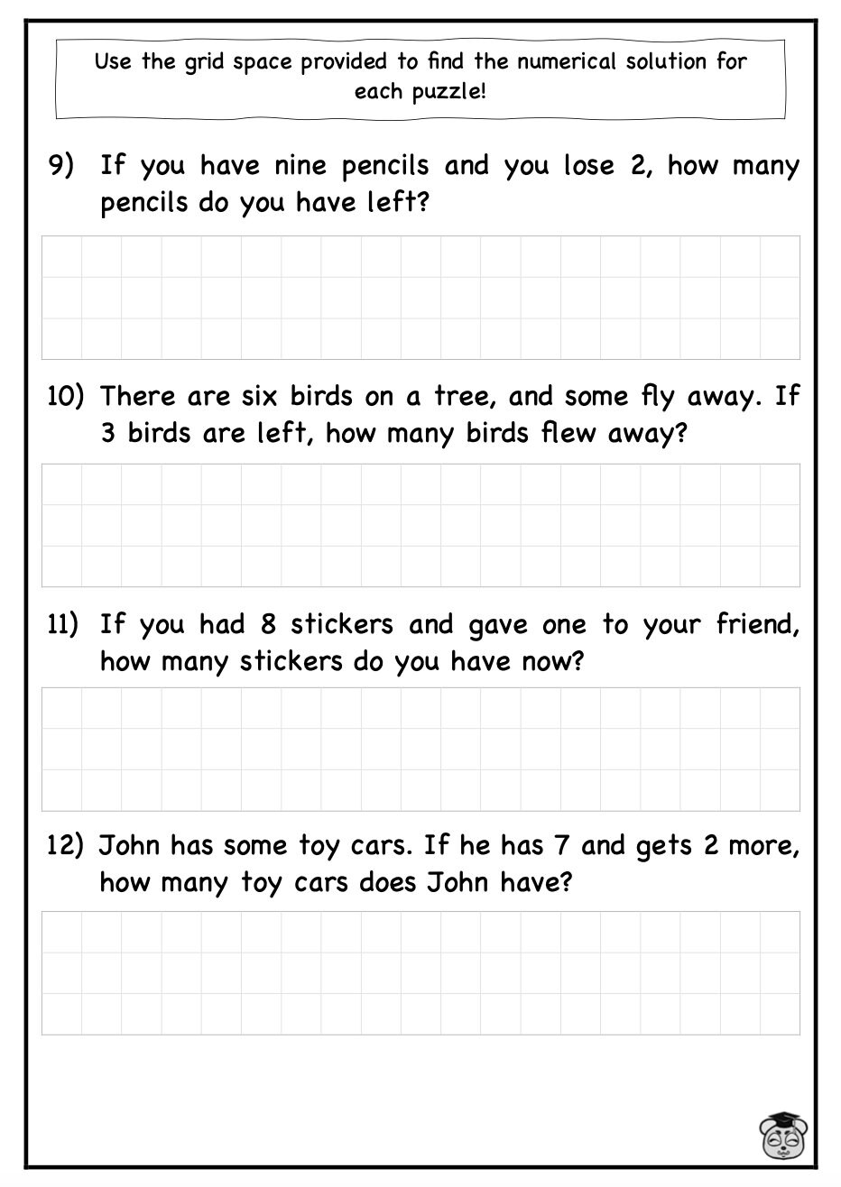 5 Page Printable Exploring Algebra Basics: Solve Simple Worded Problems ...