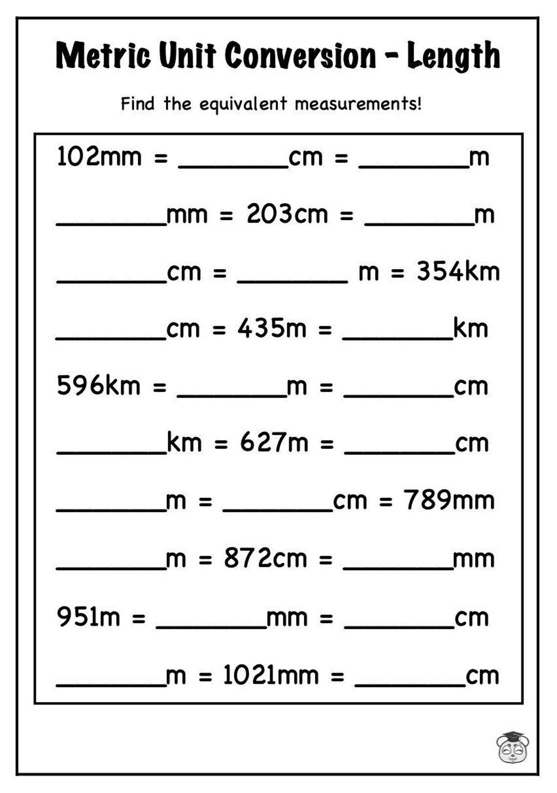 7 Page Printable Mastering Metric Length Conversion: Solve, Compare ...