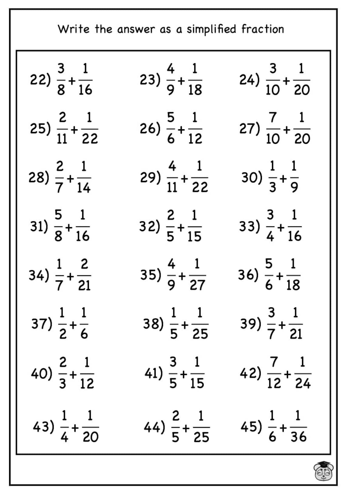 Fun Fraction Addition Practice for Kids 7-11 | Educational Math ...