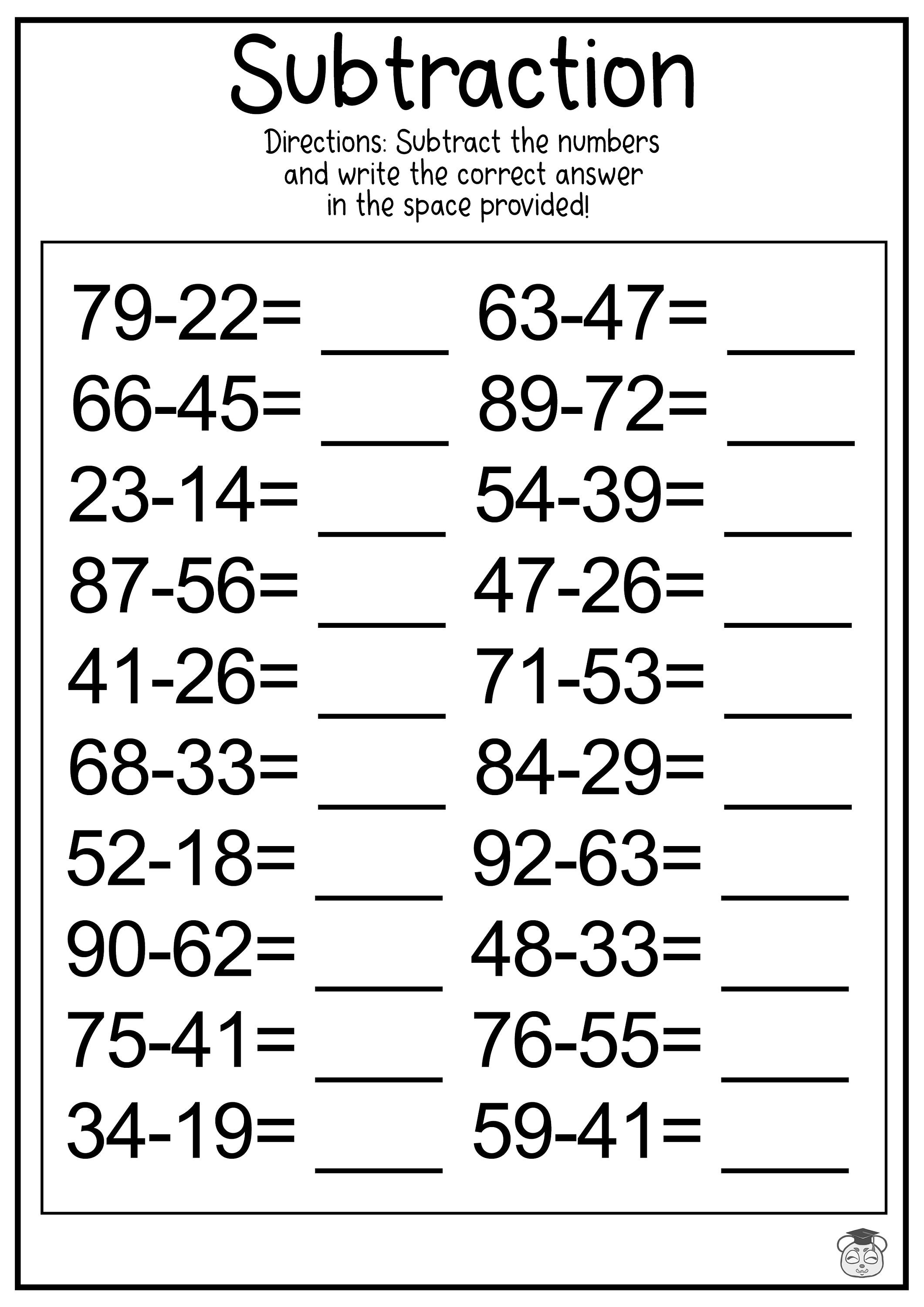 9 Printable Subtraction Math Worksheets Subtraction Practice - Etsy UK