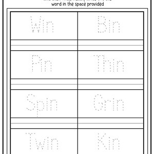 9 Printable Rhyme Word Tracing & Writing Practice Worksheets! Practice ...
