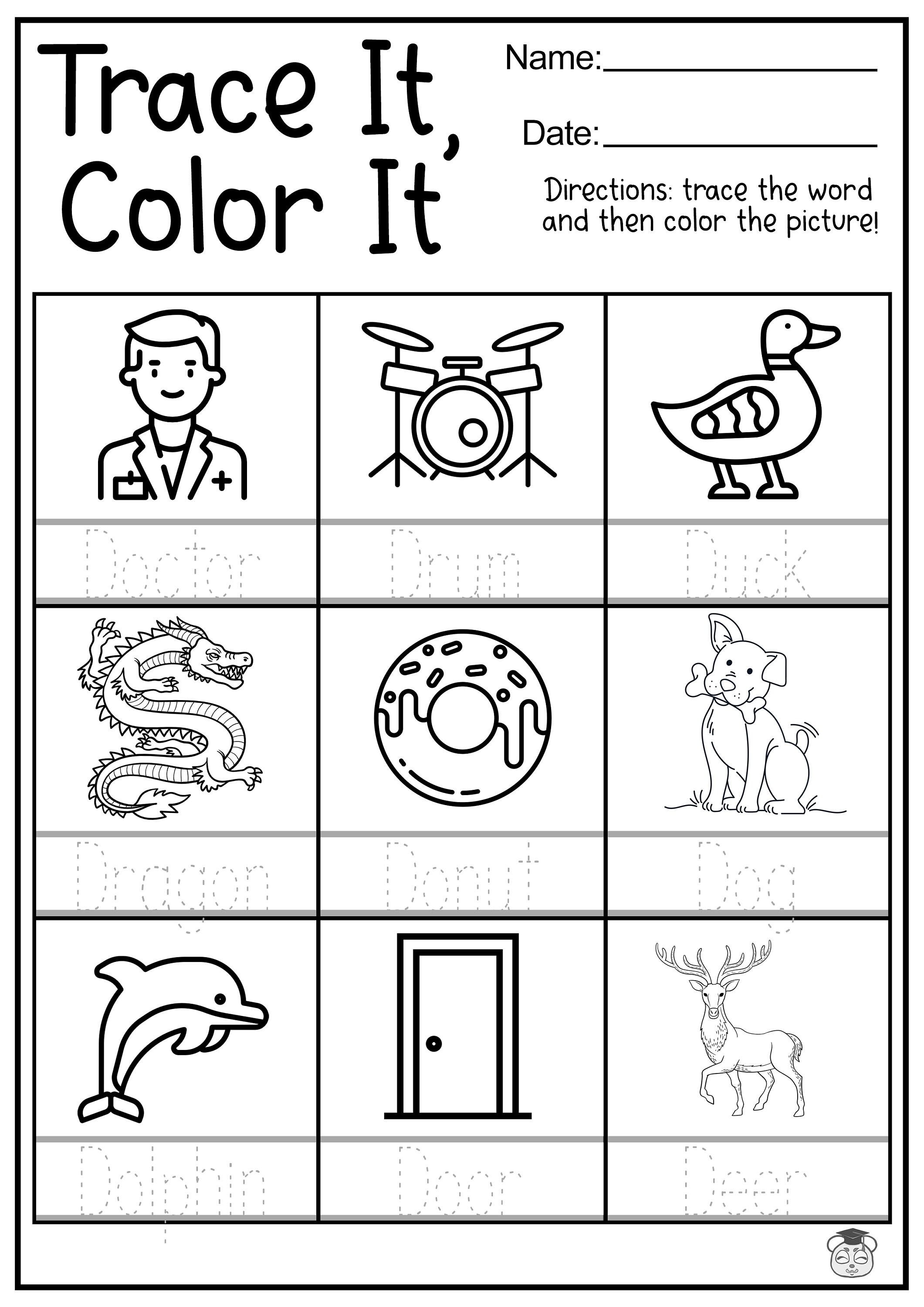 24 Printable Alphabetical Trace & Color English Worksheets! (ages 4 - 7 ...