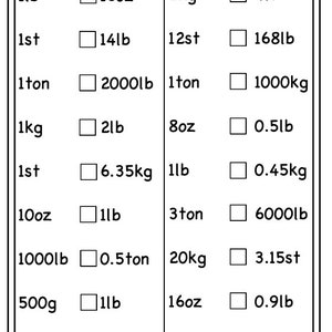 7 Page Printable Exploring Imperial Mass Conversion Worksheet: Solve ...