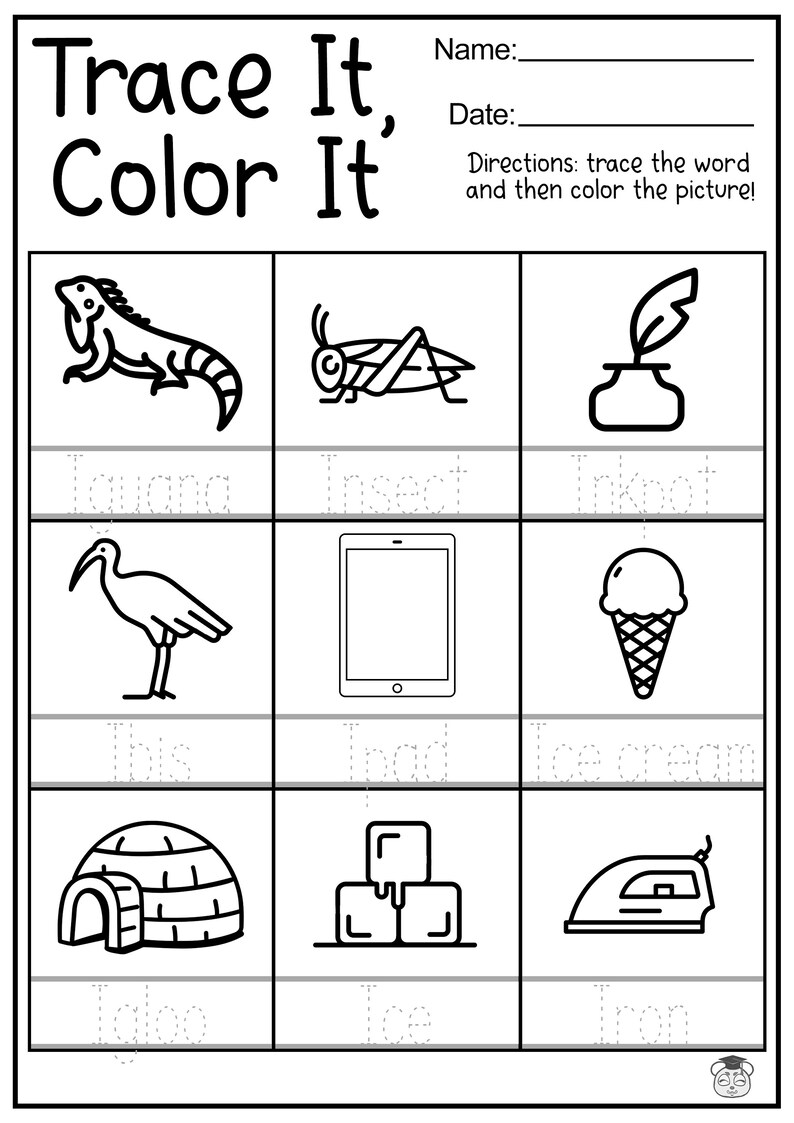 24 Printable Alphabetical Trace & Color English Worksheets! (ages 4 - 7 ...