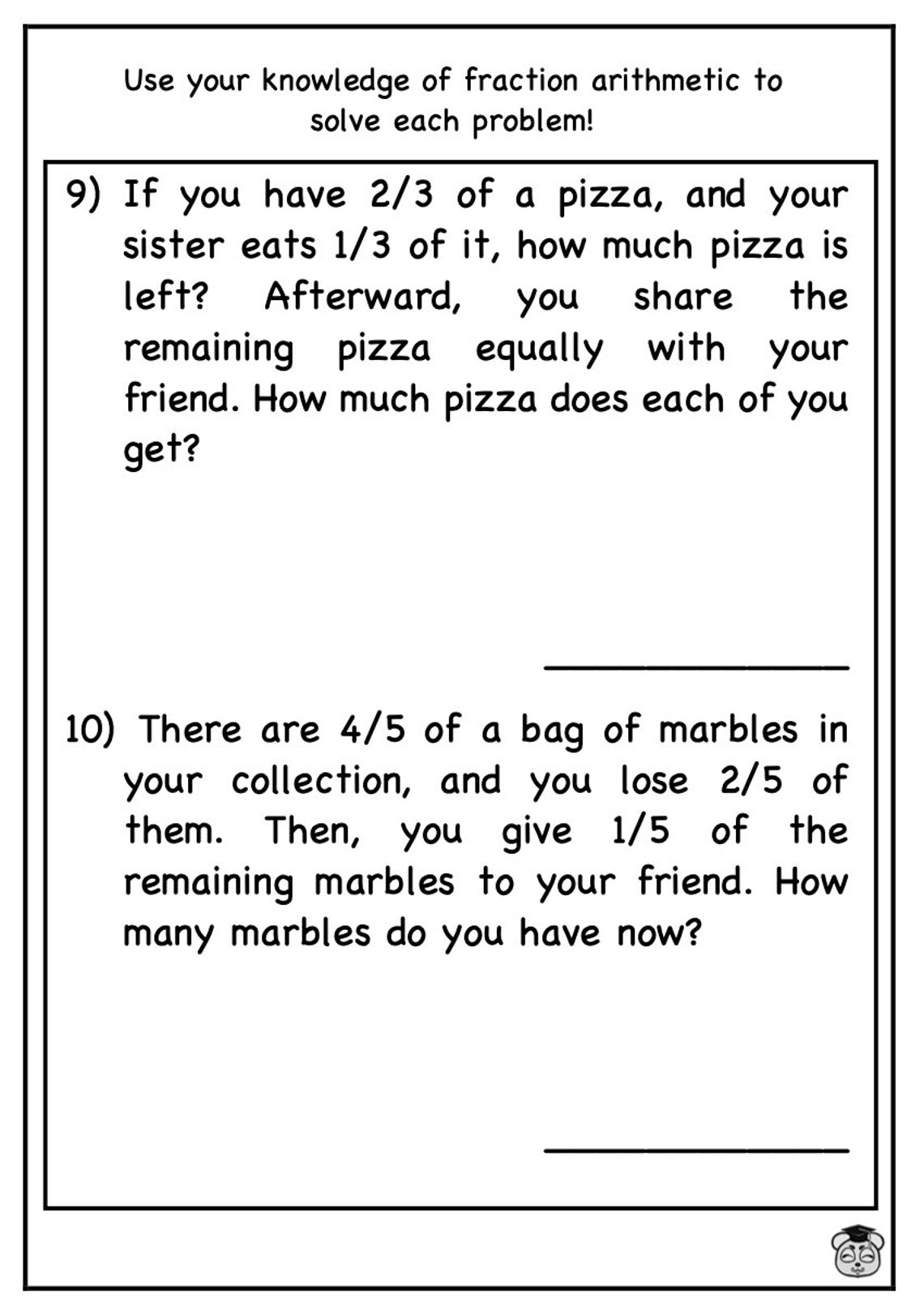 13 Page Printable Fraction Mastery: Solve Multistep Word Problems With ...