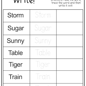 10 Printable Read, Trace, Write English Worksheets! Writing and Tracing ...