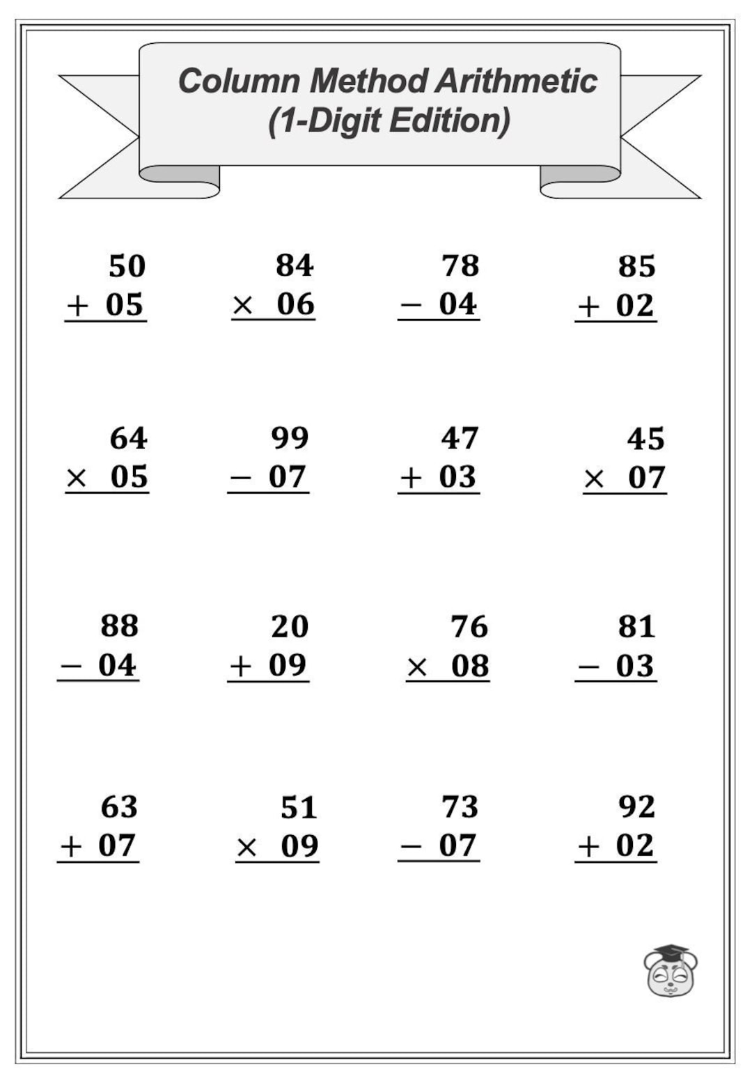 4 Printable Mixed Column Method Arithmetic (1-4 Digit) Math Worksheet ... 4 Printable Mixed Column Method Arithmetic (1-4 Digit) Math Worksheet ...