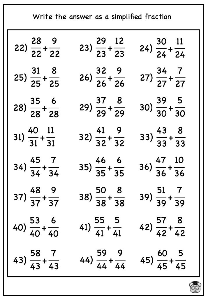 Improper Fraction Addition Worksheets for Kids 7-11 | Top Heavy ...