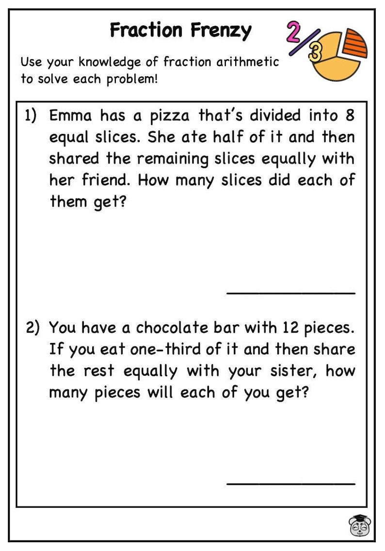 13 Page Printable Fraction Mastery: Solve Multistep Word Problems With ...