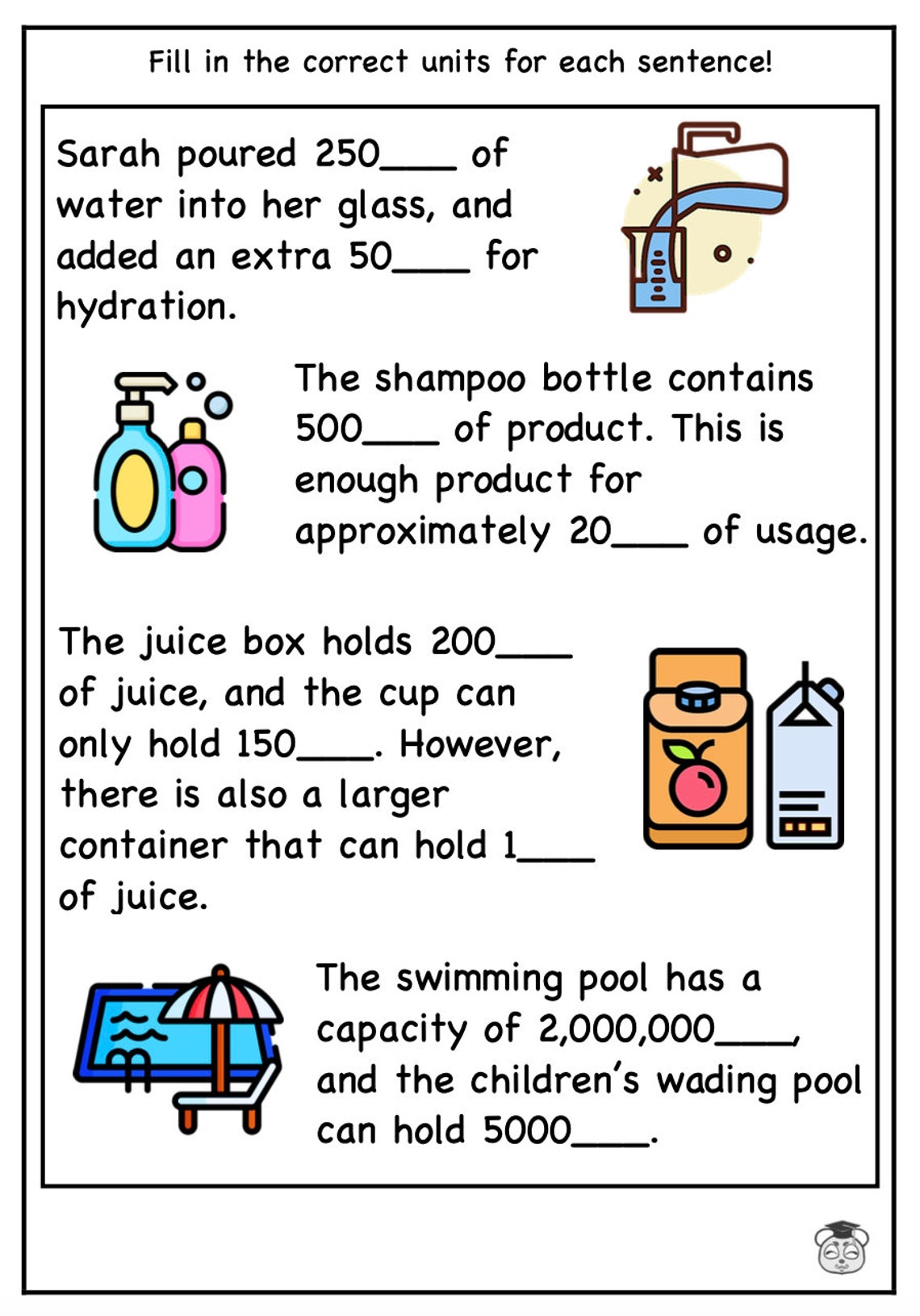 7 Page Printable Mastering Metric Capacity Conversion: Solve, Compare ...
