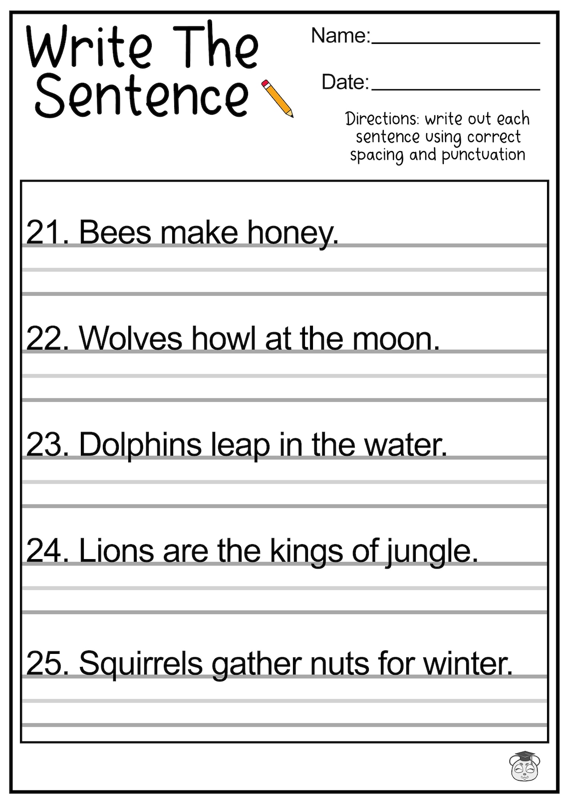 11 Printable Sentence Writing English Worksheets! Improve Reading and ...
