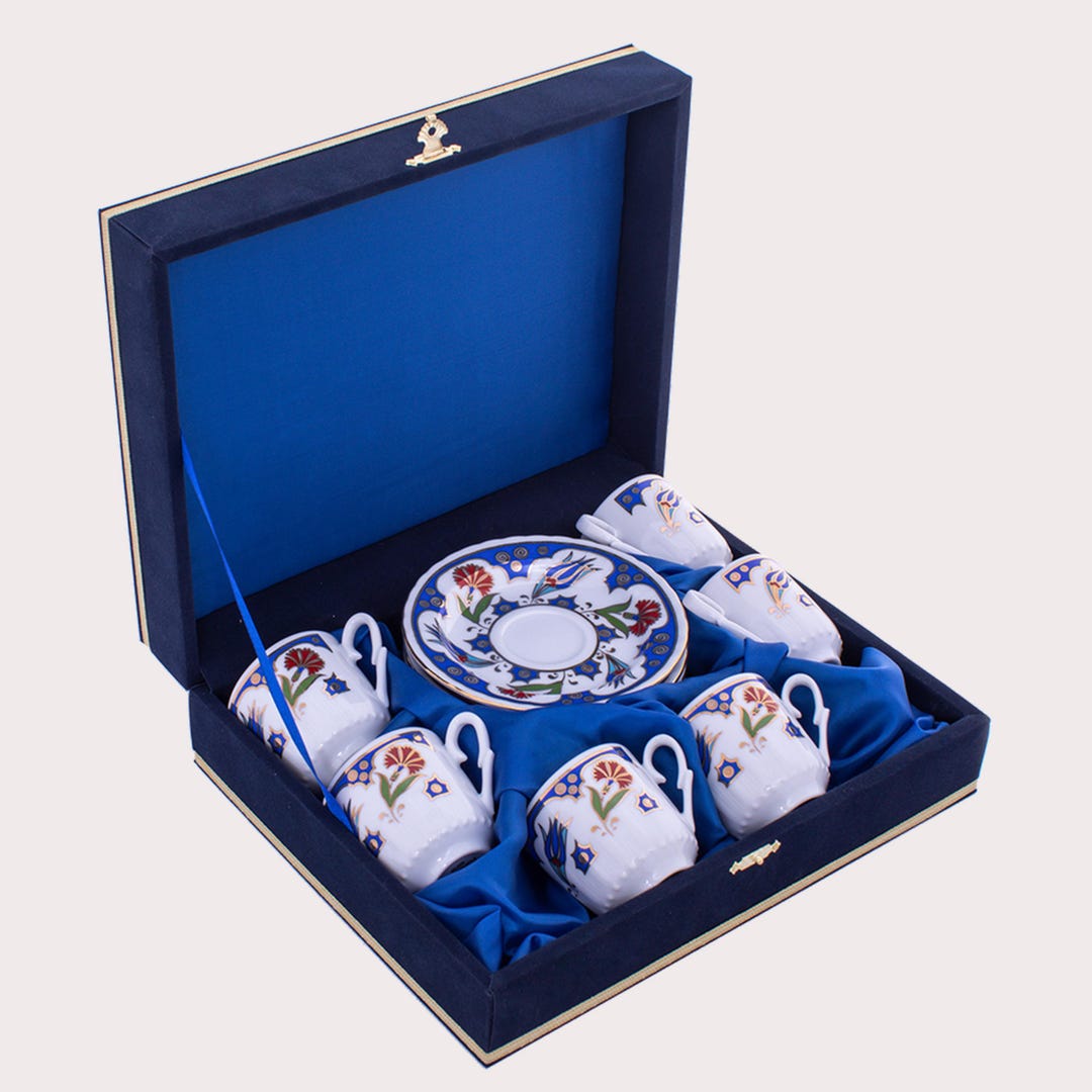 Turkish Coffee Set Gift Traditional Tile Pattern With Christmas Gift ...