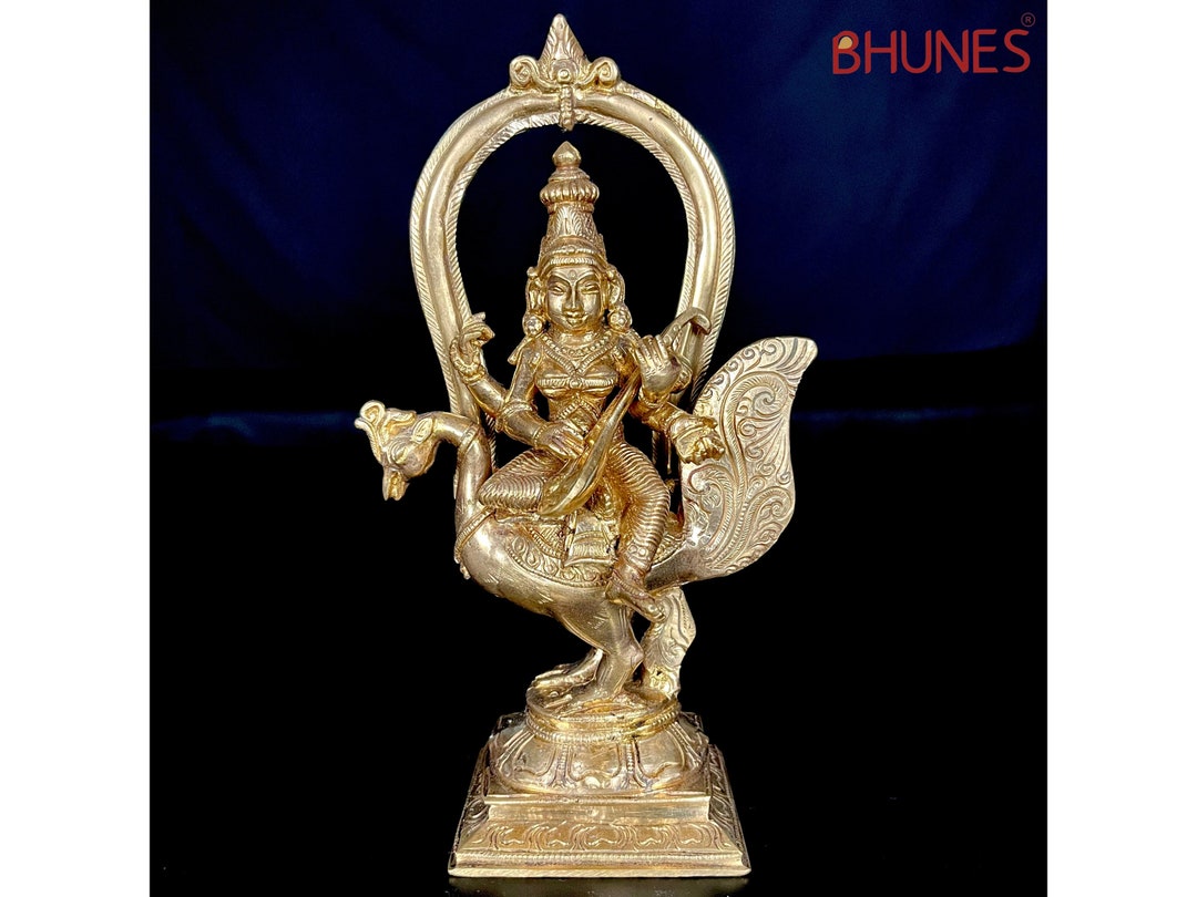 Bronze Panchadhatu Saraswati Murti, Vidya Devi Statue, Sarasvati Idol ...
