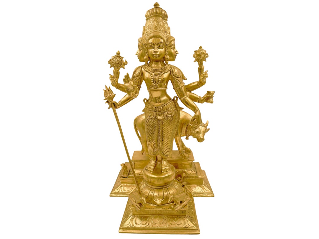 Bhunes Bronze Bhagwan Dattatreya Tridev Idol, God Datta Murti, Trimurti ...
