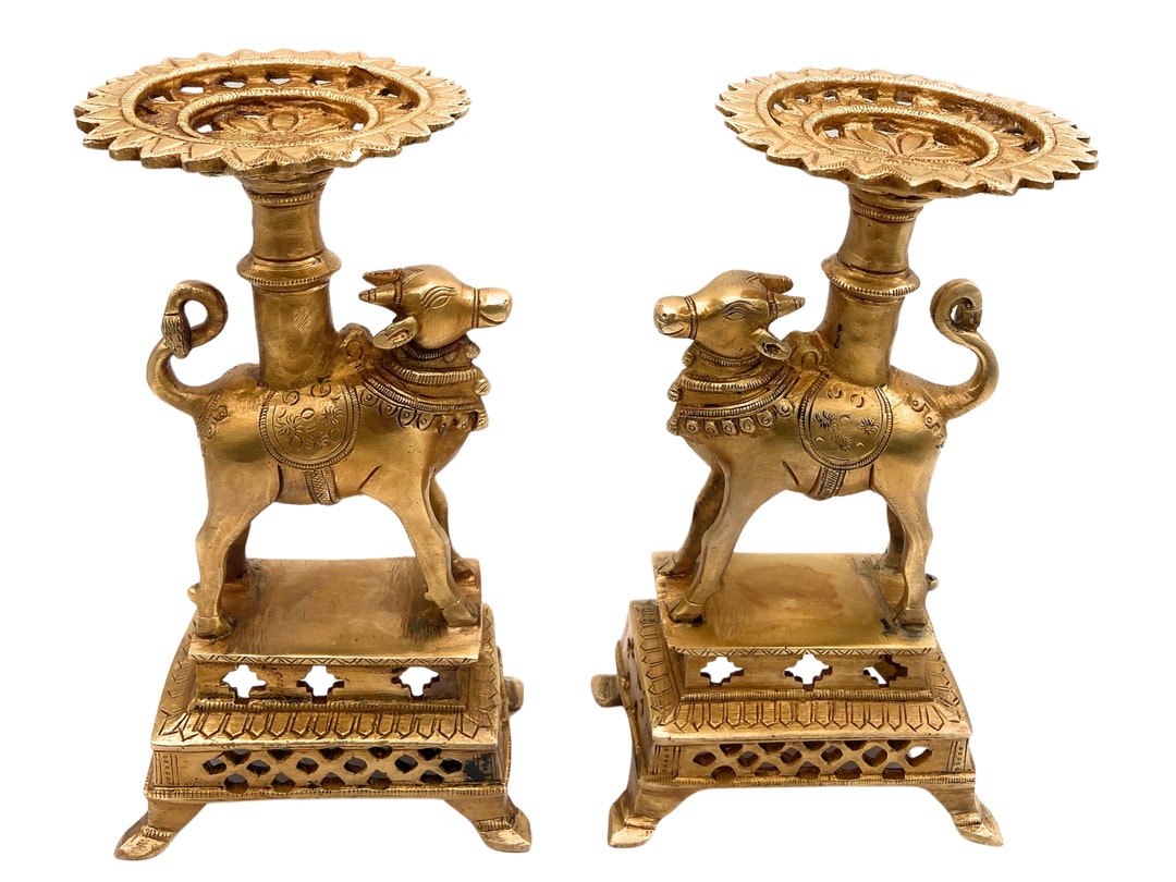 Bhunes Brass Nandhi Stand Nandi Dhoop Holder Ox Pooja Stand Puja Home ...