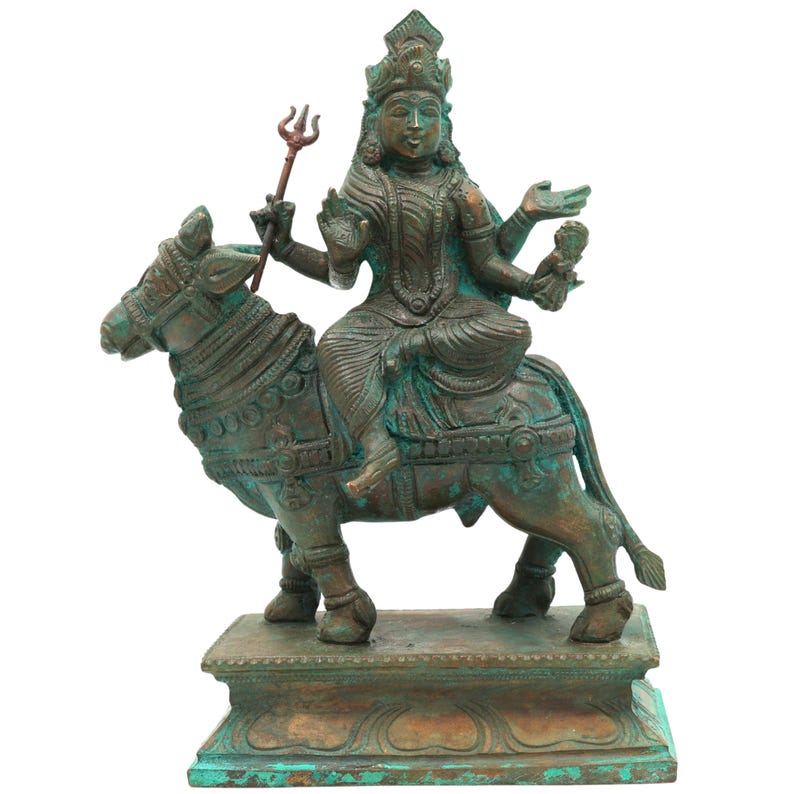 Handcrafted Panchaloha Maha Gowri Idol – Hindu Goddess Statue, 7 Inch ...