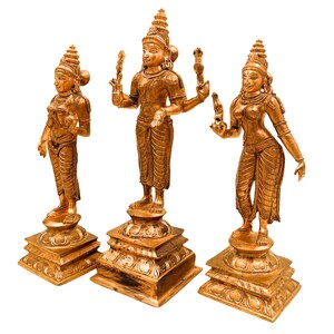 Bhunes Bronze Murugan Idols With Devasana and Valli Panchdhatu Kartik ...