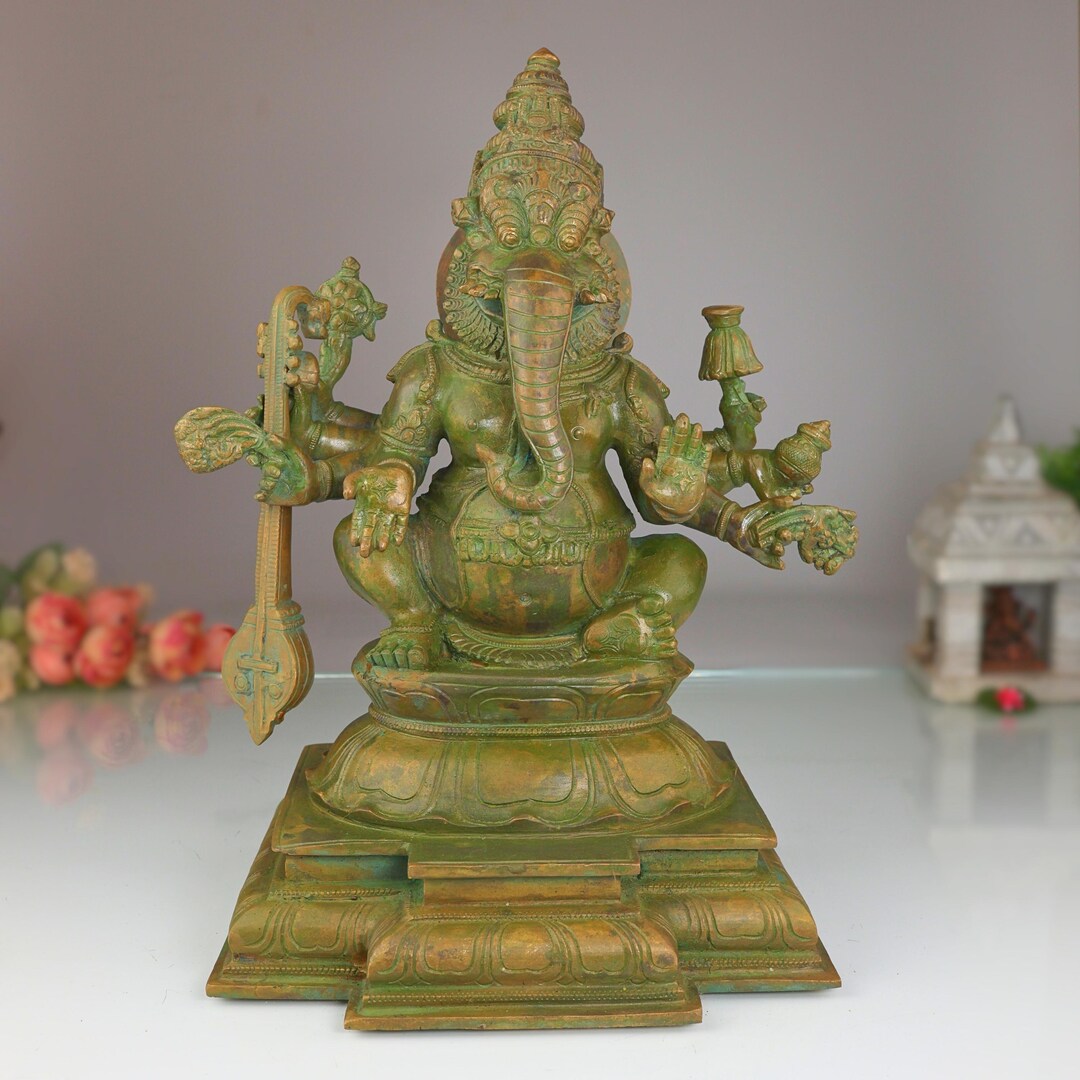 Bronze Narasimha Ganapati Idol – Handmade Panchaloha Sculpture | Chola ...