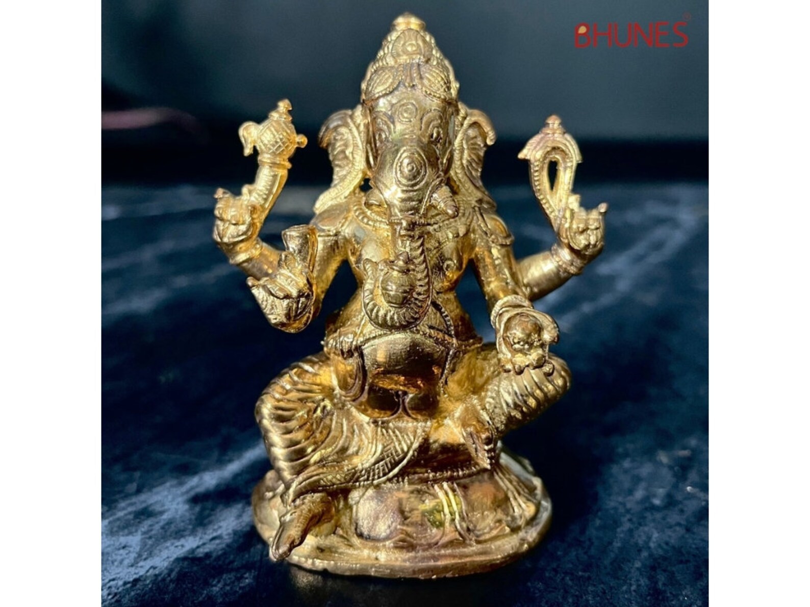 Bhunes Bronze Ganesha Idol, Panchadhatu Ganesh Murti, Ganapathi Statue ...