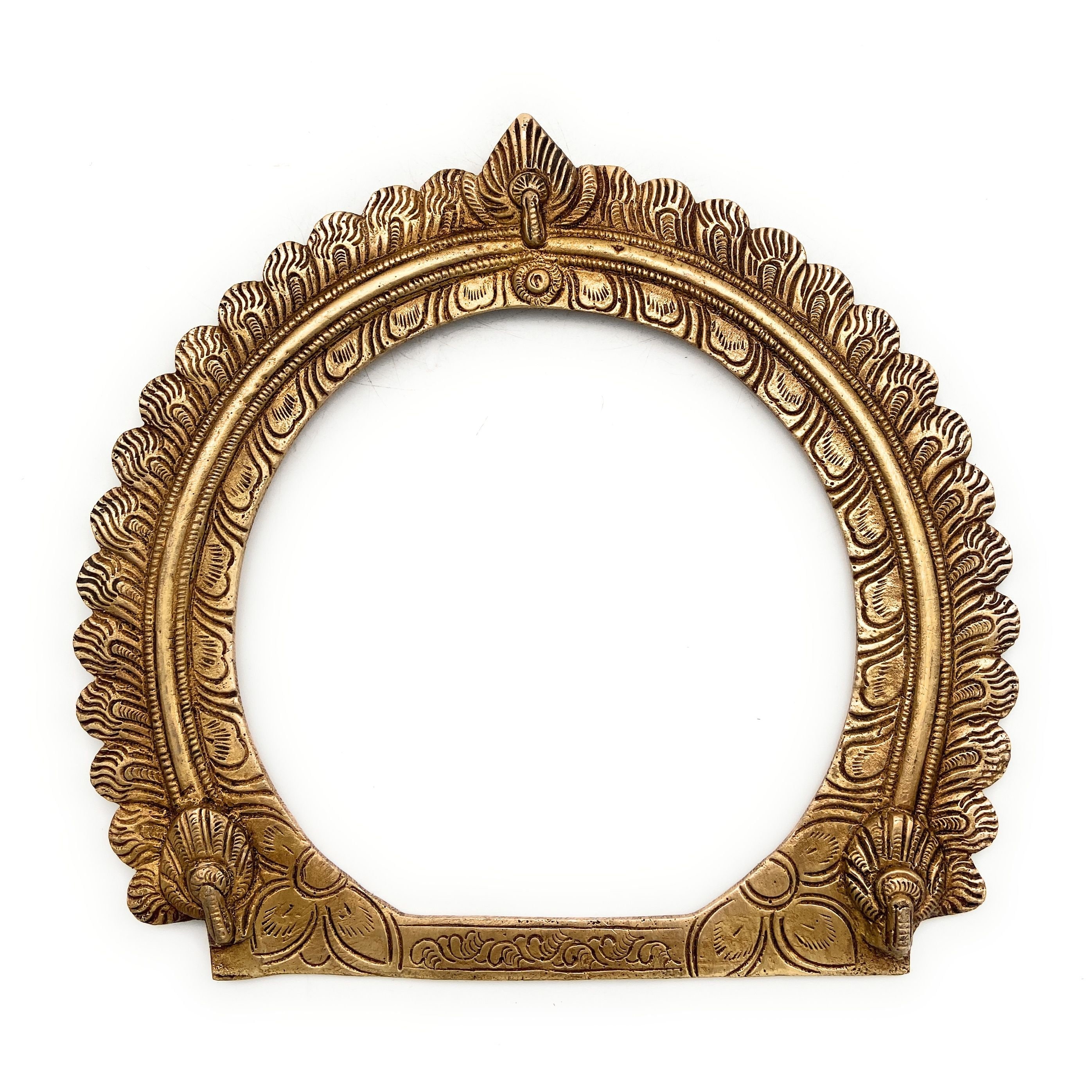Bhunes Brass Round Prabhavali Frame Arch Wall Hanging Prabhawal for ...