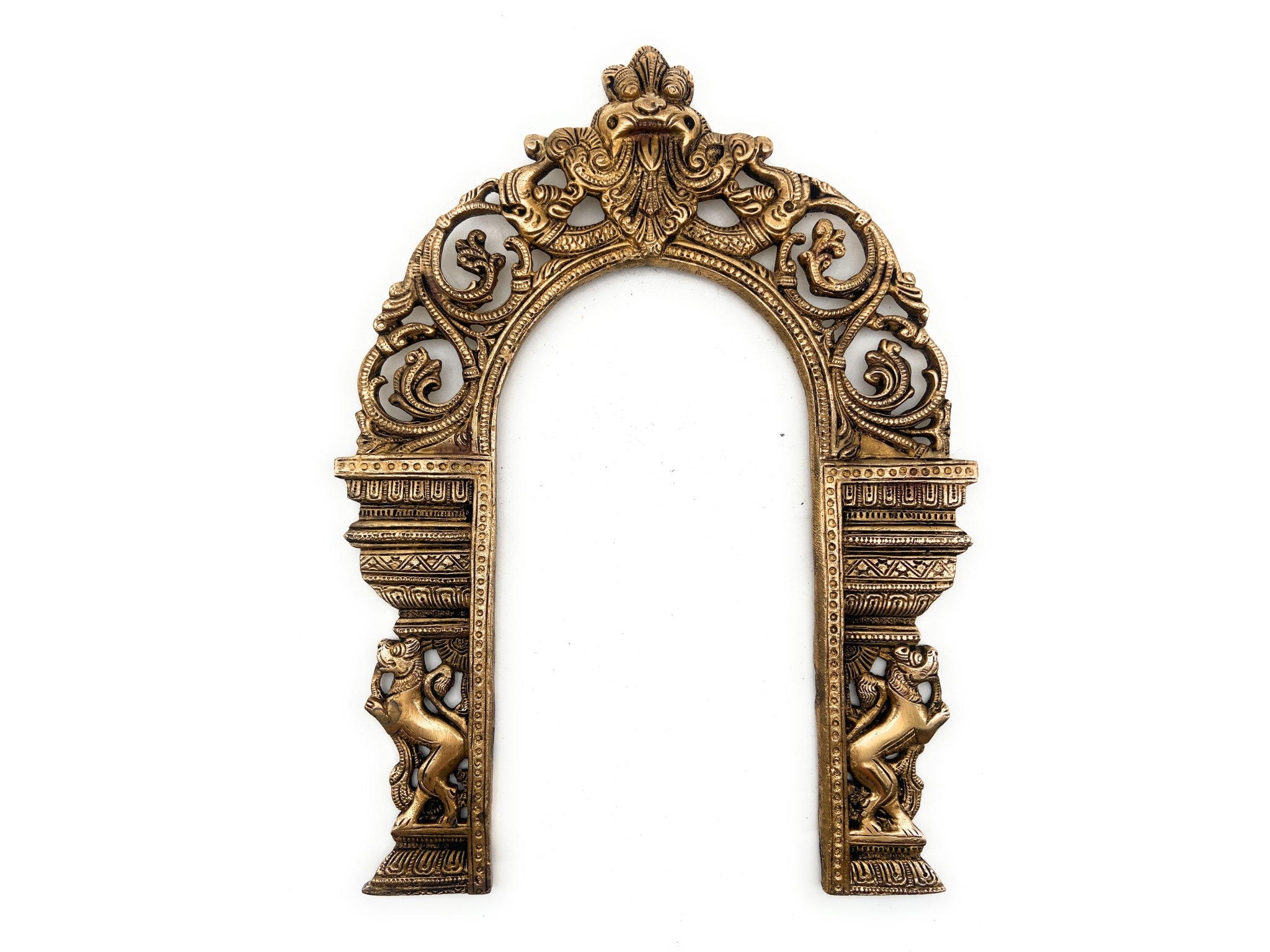 Buy Bhunes Brass Prabhavali Frame Arch Wall Hanging With 2 Yali ...