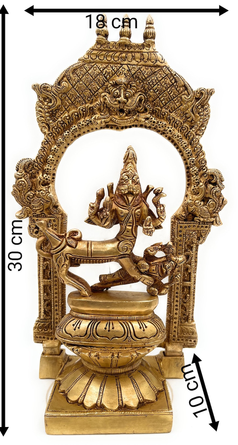 Bhunes Brass Lord Sharabha With Prabhavali, Avatar of Lord Shiva ...