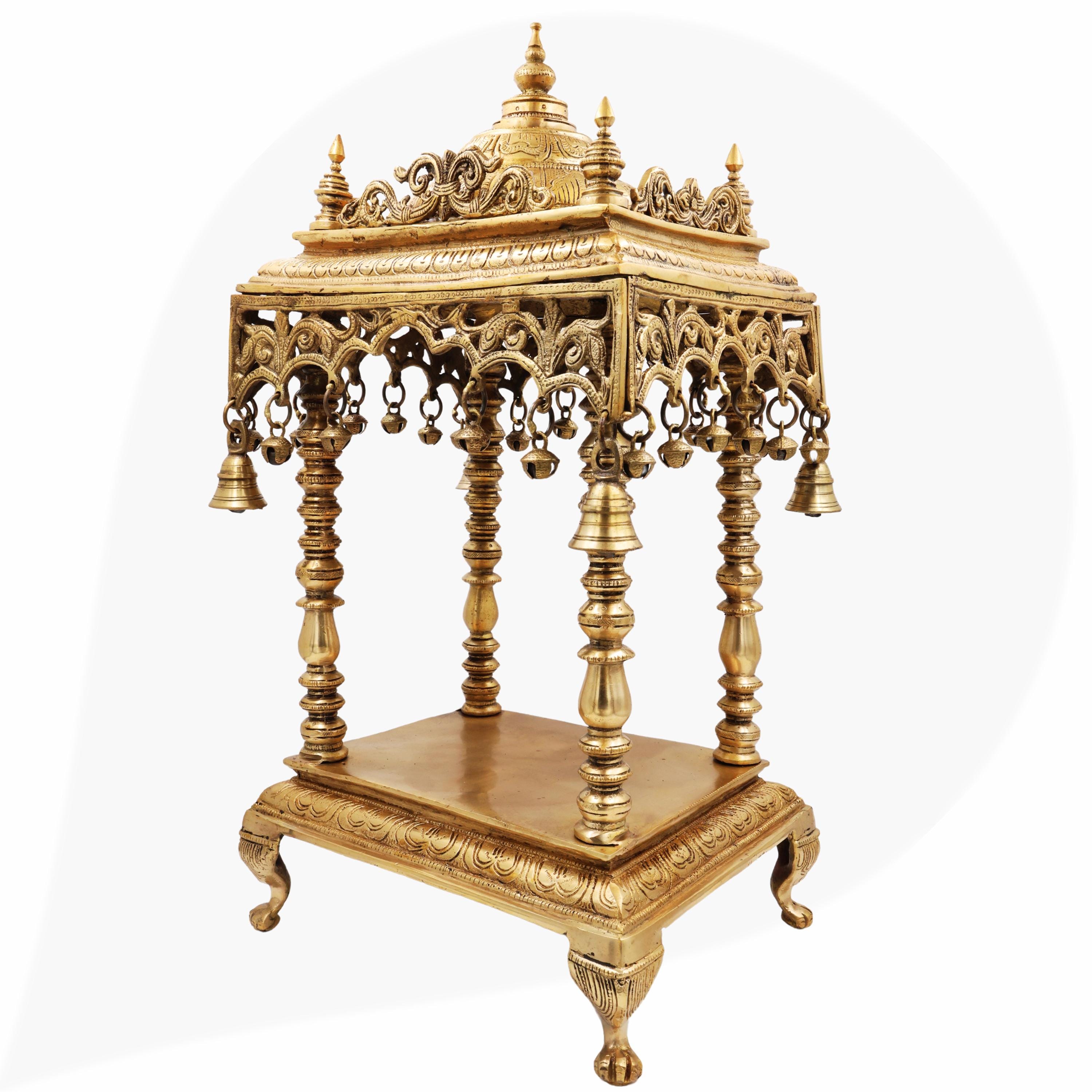 Handcrafted Brass Temple Mandir: Pooja Room Decor, 21 Inch - Etsy