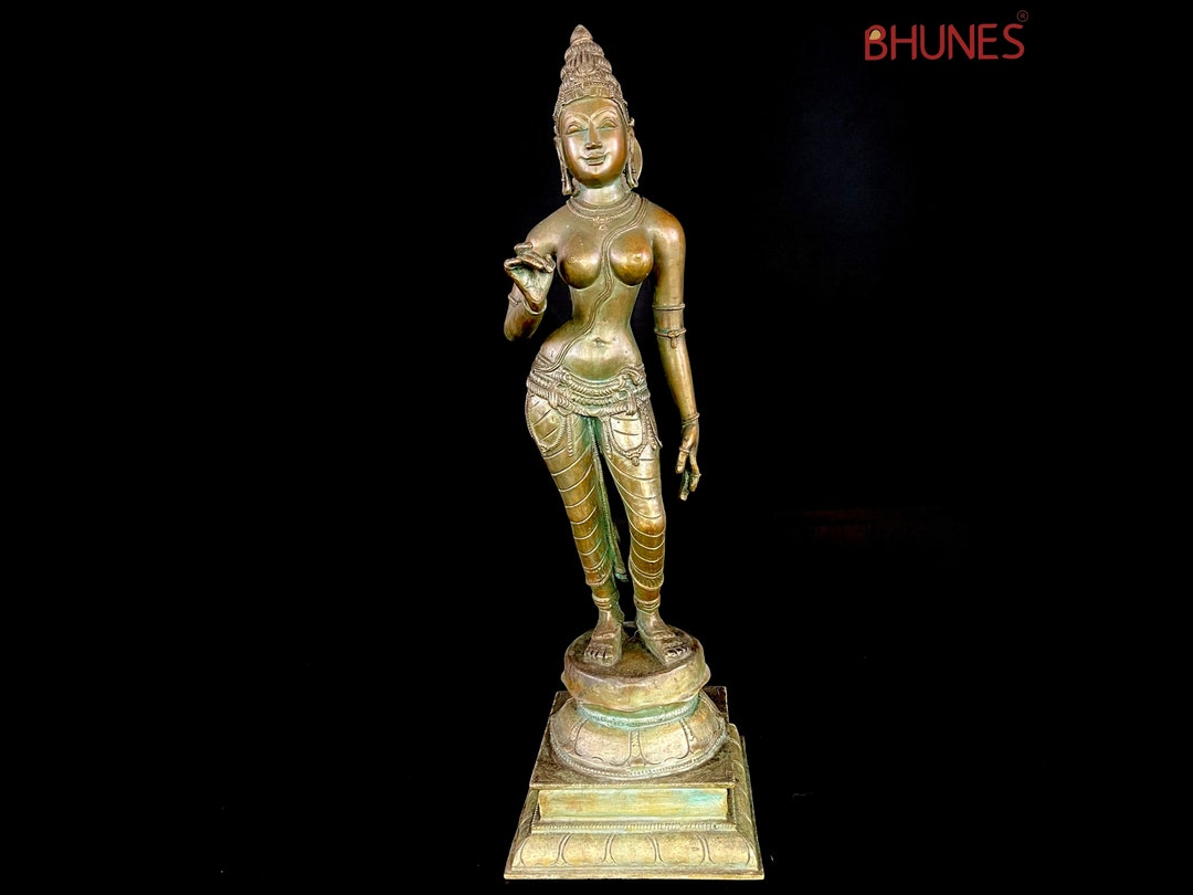 Bhunes Bronze Goddess Parwathi Devi Idol, Panchadhatu Parvati Silai ...