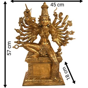 Bhunes Bronze Goddess Durga Devi With 20 Hands Idols, 2ft Durga Parwati ...