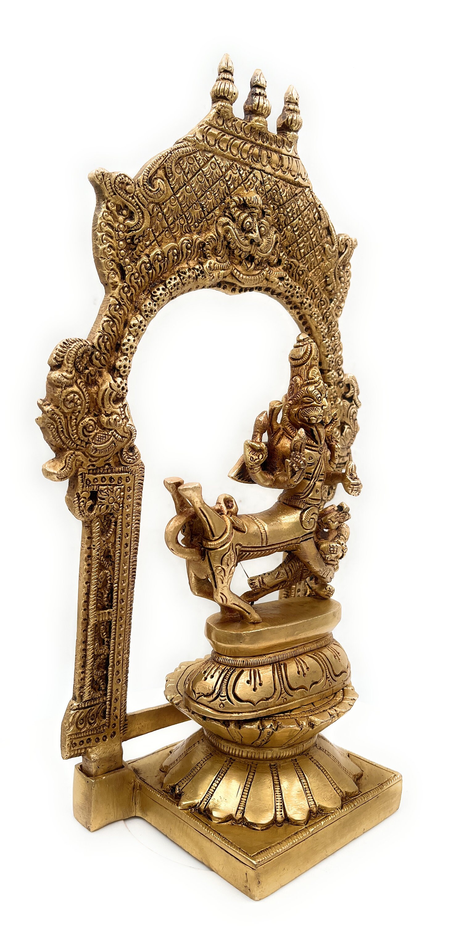 Bhunes Brass Lord Sharabha With Prabhavali, Avatar of Lord Shiva ...