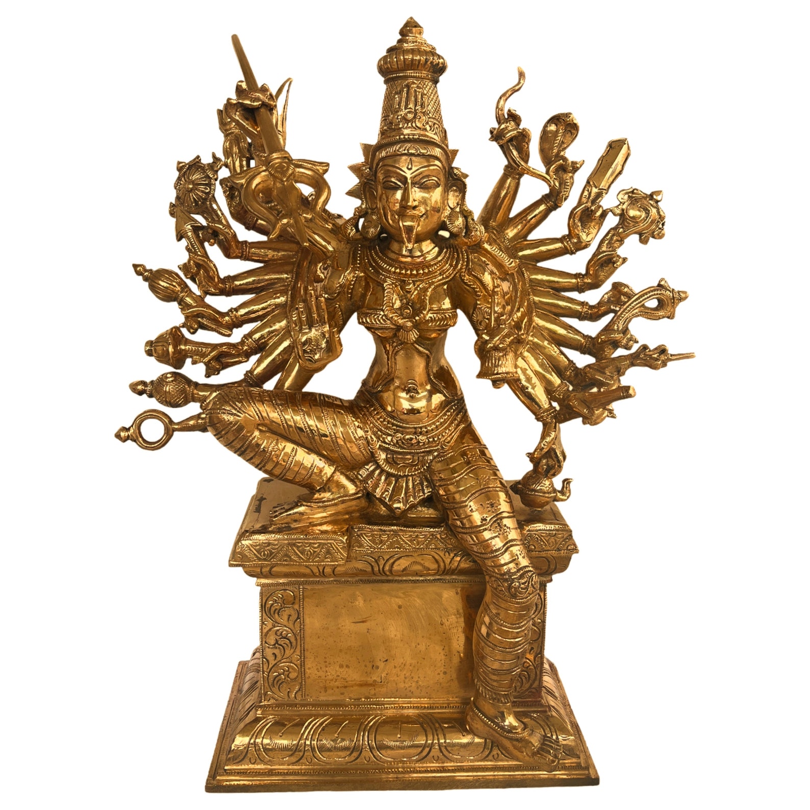 Bhunes Bronze Goddess Durga Devi With 20 Hands Idols, 2ft Durga Parwati ...