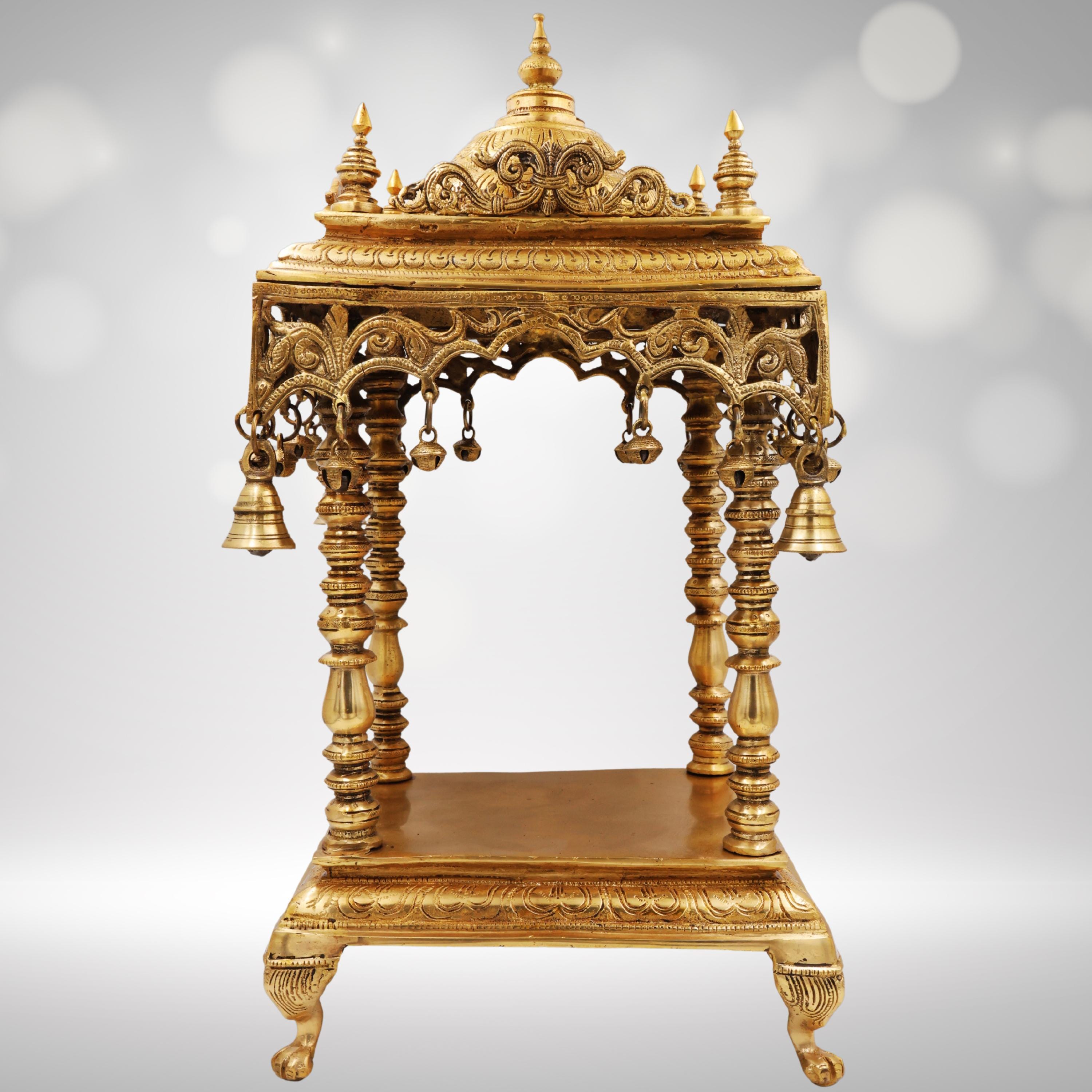 Handcrafted Brass Temple Mandir: Pooja Room Decor, 21 Inch - Etsy