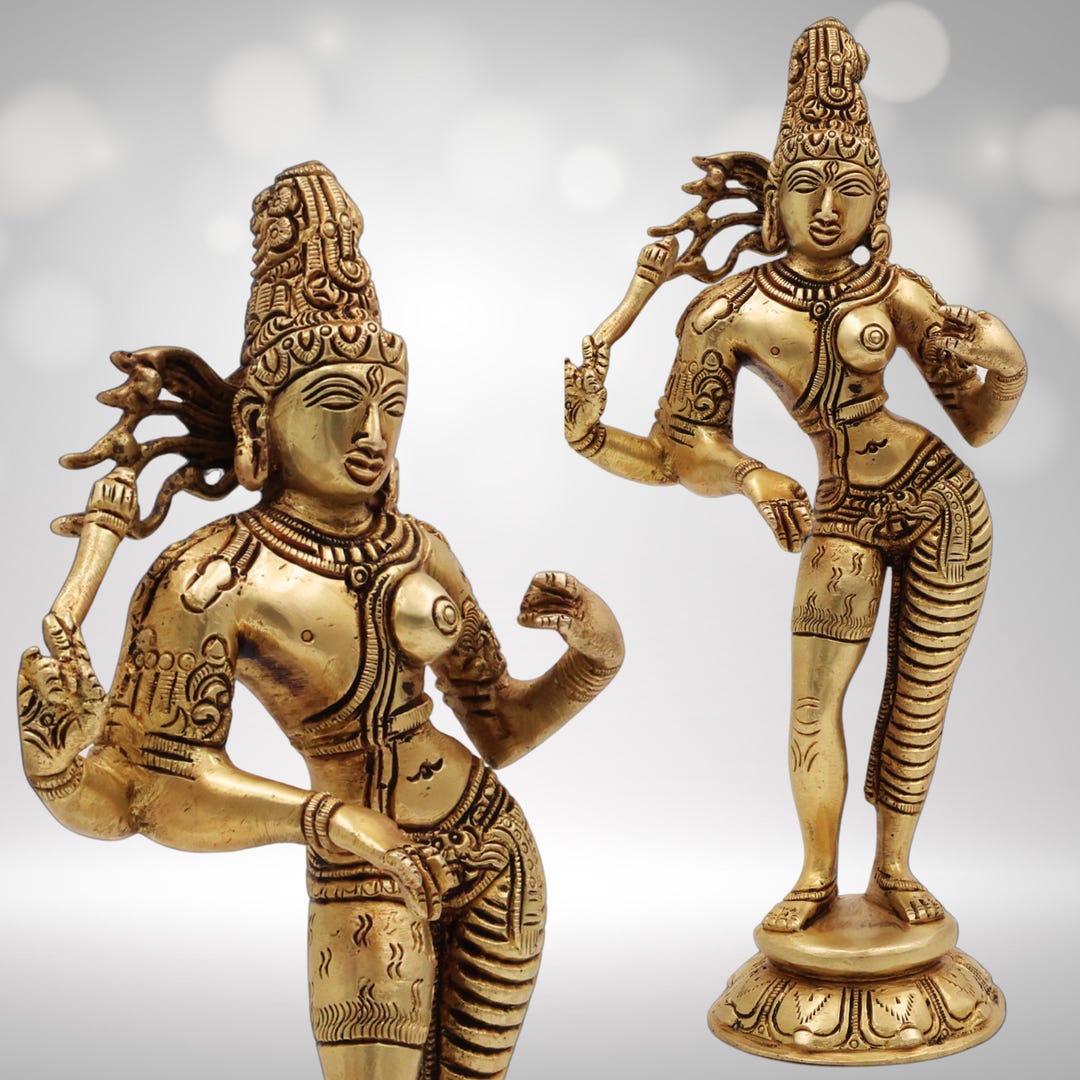 Bhunes Brass Ardhanarishwar Idol Divine Lord Shiva & Parvati Statue ...