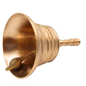Handcrafted Bronze Pooja Bell: 7-inch Panchaloha Ghanti for Aarti - Etsy